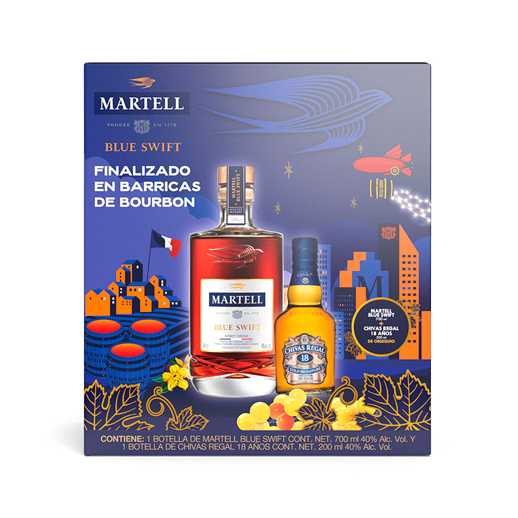 Cognac Martell Blue Swift 700ml+Chivas 18a 200ml – Vinolesa